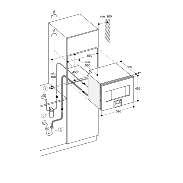 gaggenau BS474/BS475 - four vapeur combiné - raccord direct à l'eau ...